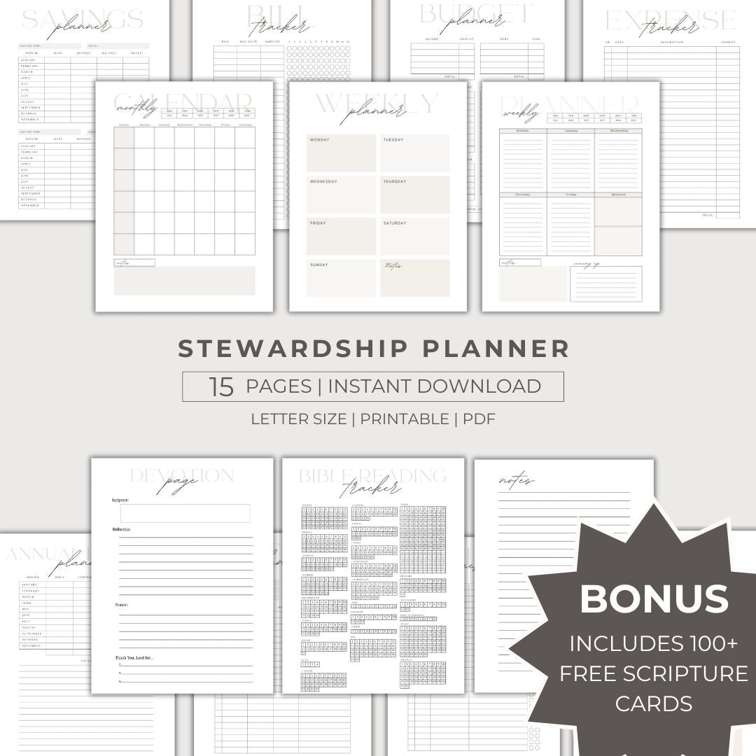 The Ultimate Stewardship Planner + Bonus Scripture Cards