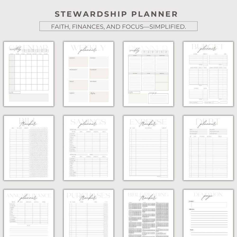 The Ultimate Stewardship Planner + Bonus Scripture Cards